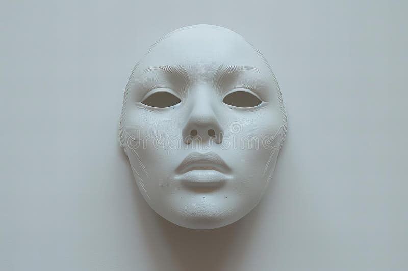 White Background, Mask, Face-shaped Mask, Flat Front View, White ...
