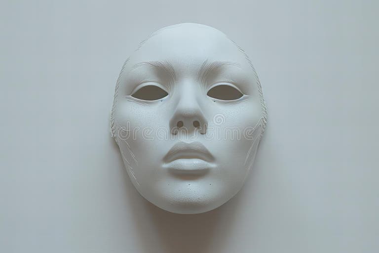 White Background, Mask, Face-shaped Mask, Flat Front View, White ...