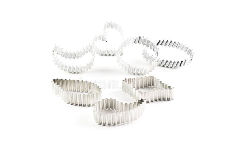 On a White Background, Metal Figures of Various Shapes for Cutting ...