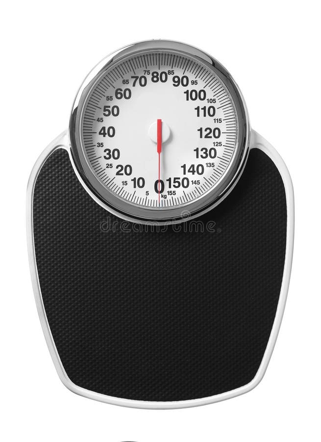 Modern Scales and Tape Measure Isolated on Blue, Top View Stock Photo ...