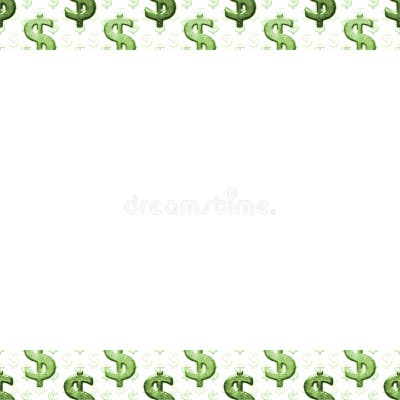 White Background with Money Pattern Borders Stock Illustration ...