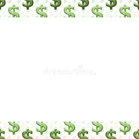 White Background with Money Pattern Borders Stock Illustration ...