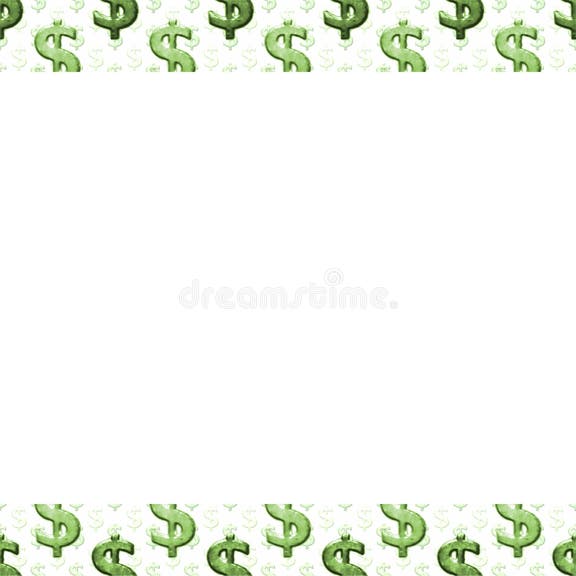 White Background with Money Pattern Borders Stock Illustration ...