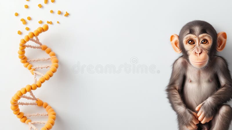 White Background Monkey Genetics Stock Illustration - Illustration of ...