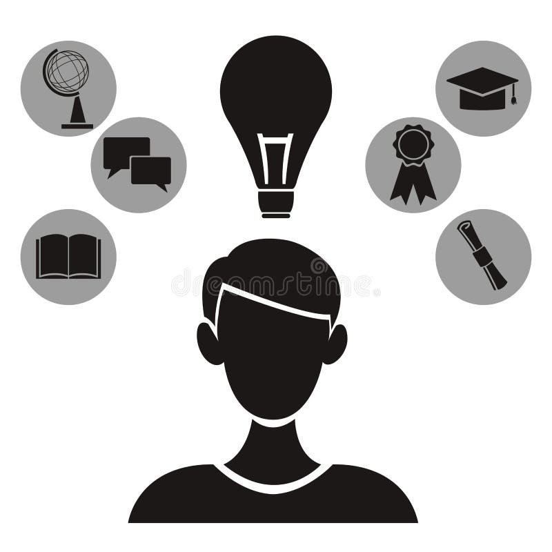 Person Get Knowledge from Study Education Book Concept, Vector ...