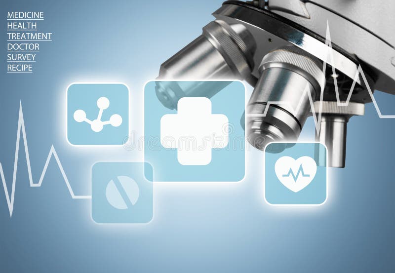 Medical Microscope and Books on Light Background Stock Photo - Image of ...