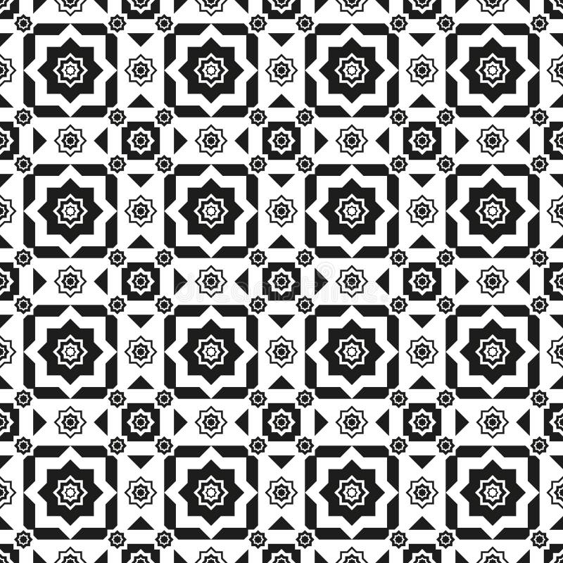On White Background of an Octagon Seamless Pattern Black and White ...