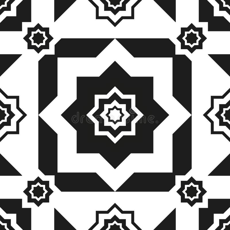 On White Background of an Octagon Seamless Pattern Black and White ...