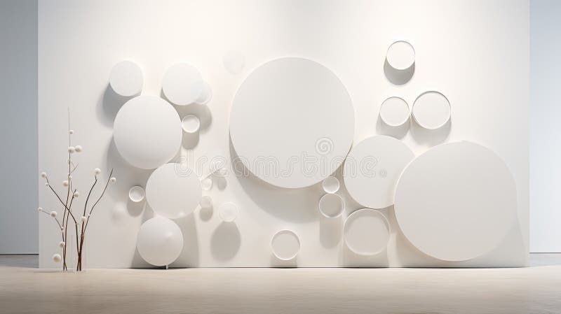 Centered Abstract Small Elements Floral Motif Black and White in Vector ...