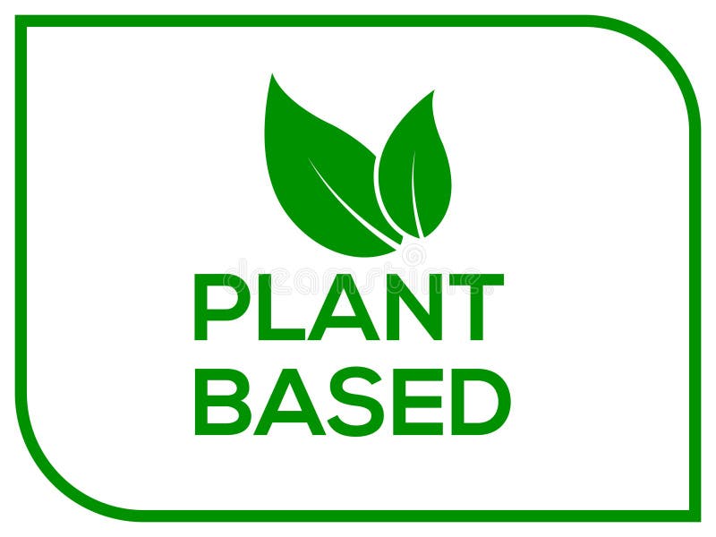 White Background Plant Based Logo, Plant Based Vector Logo or Icon ...