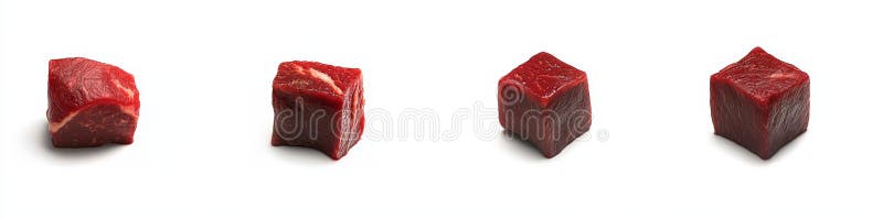On a White Background are Raw Cubes of Beef Meat. Stock Illustration ...