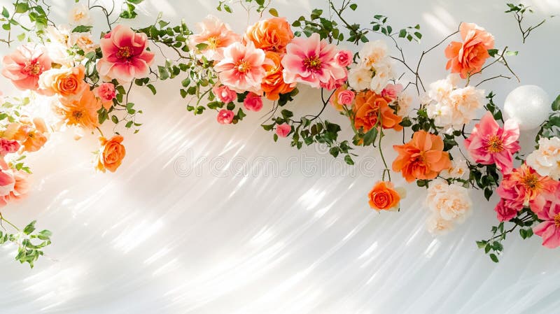 White Background Red Flowers Around Writing Text Stock Photos - Free ...