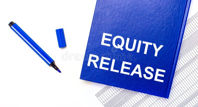 EQUITY RELEASE Inscription on the Screen Stock Photo - Image of design ...