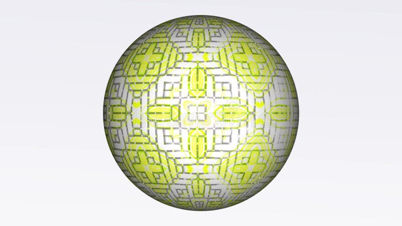 White Background with a Rotating Ball with a Moving Yellow Motif. Stock ...