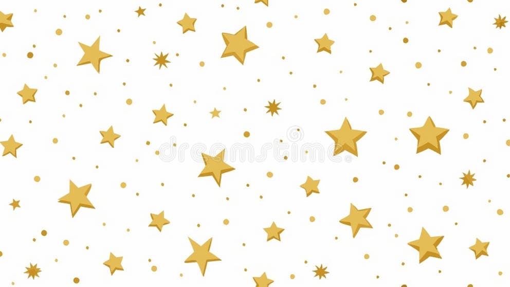 A White Background Scattered with Small, Gold Stars of Various Sizes ...