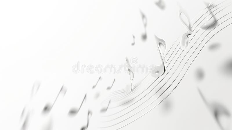 A White Background with a Series of Musical Notes Scattered Across it ...