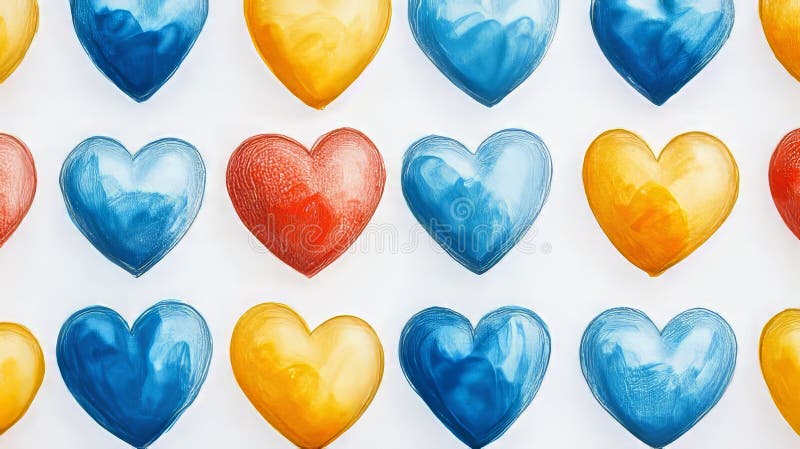 A White Background Serves As the Setting for a Cluster of Hearts in Red ...