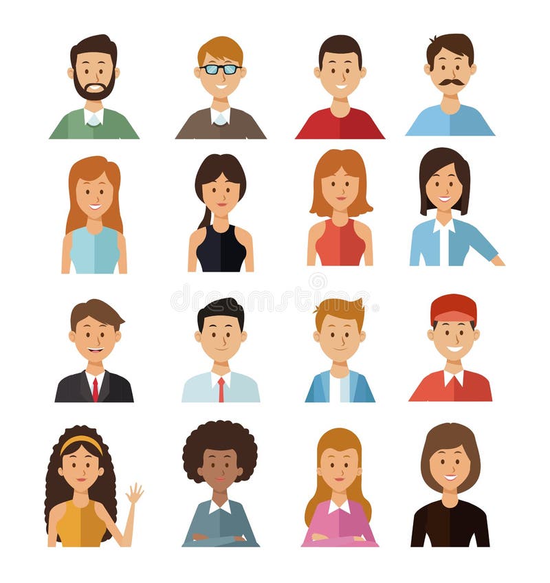 White Background with Set Half Body Group People Female and Male Stock ... White Background with Set Half Body Group People Female and Male Stock ...