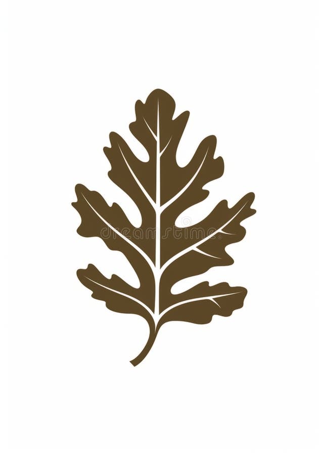 Brown Oak Leaf Logo: Stenciled Iconography with Crisp Graphic Design ...