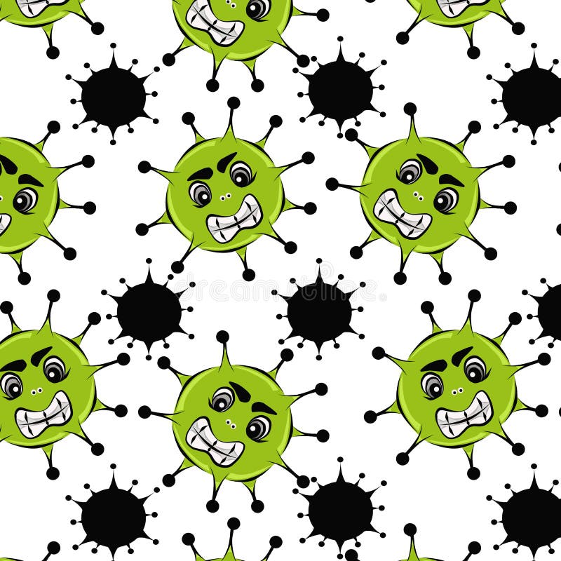 Color Illustration of Viruses on a White Background. Stock Illustration ...