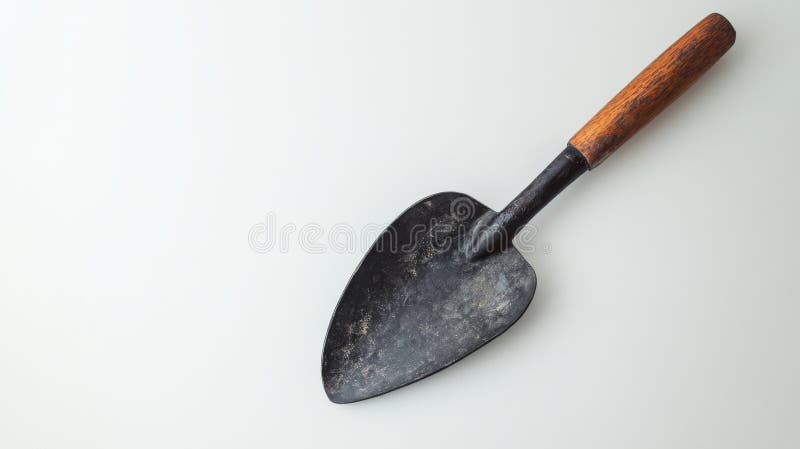 A White Background with a Side View of a Garden Trowel, Showing Sharp ...