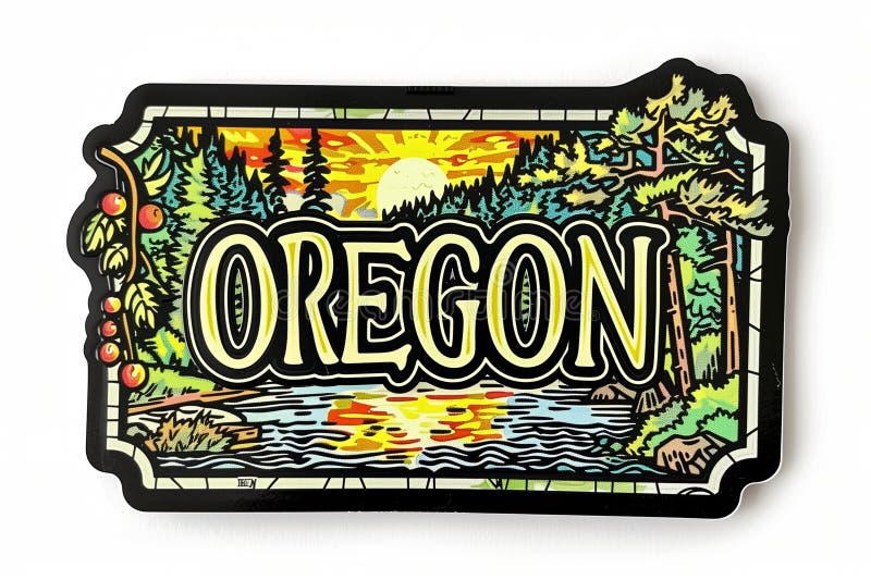 Oregon Sign on White Background Stock Illustration - Illustration of ...