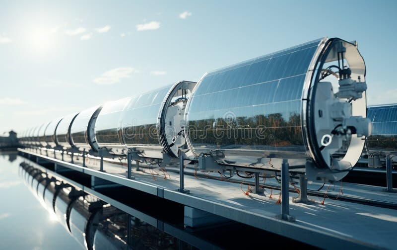 White Background with Solar Desalination Units -Generative Ai Stock ...
