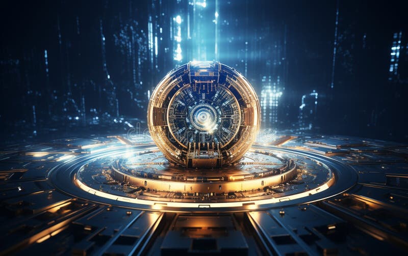 White Background: Space Quantum Encryption Gateway Stock Illustration ...