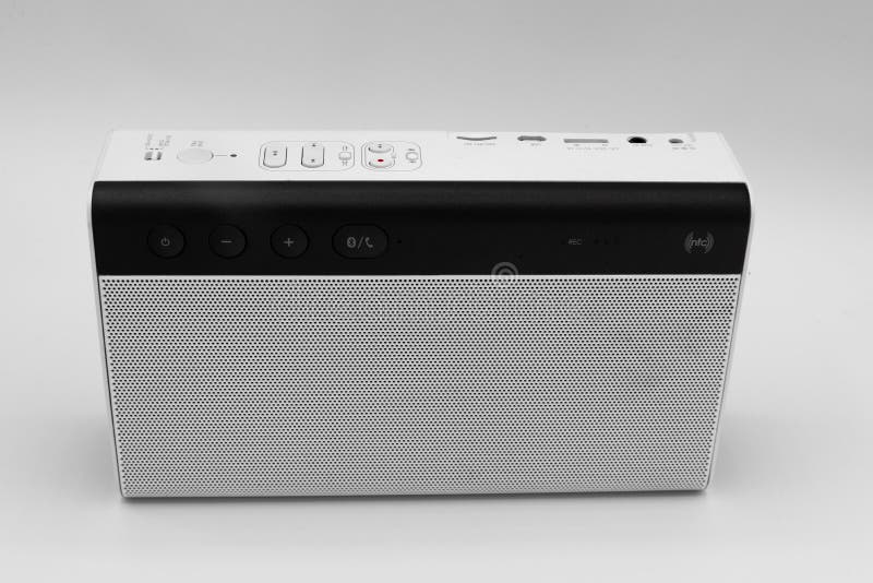 White Bluetooth Speaker on a White Background Stock Photo - Image of ...
