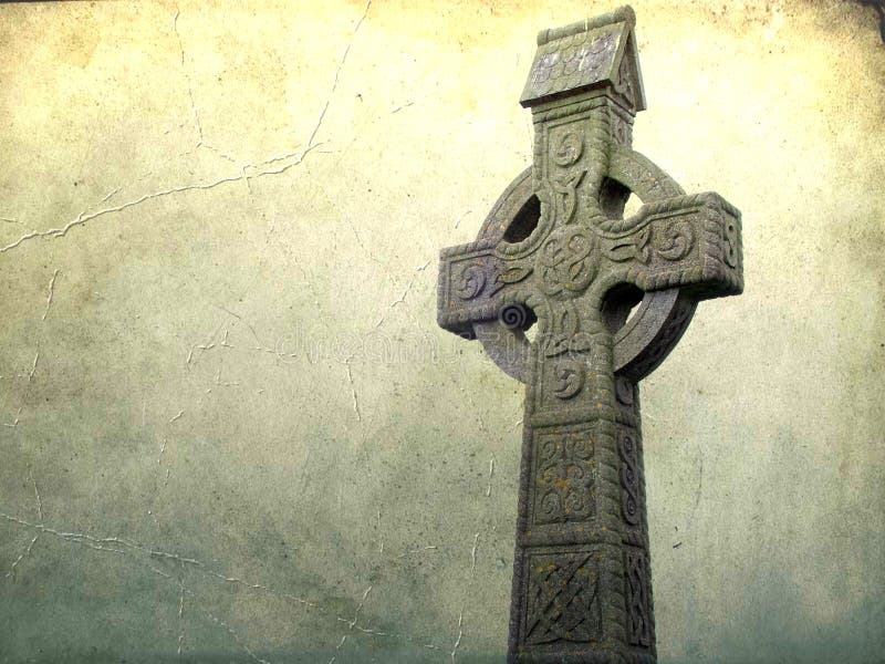 Celtic Cross Isolated on a Grunge Textured Background Stock Image ...