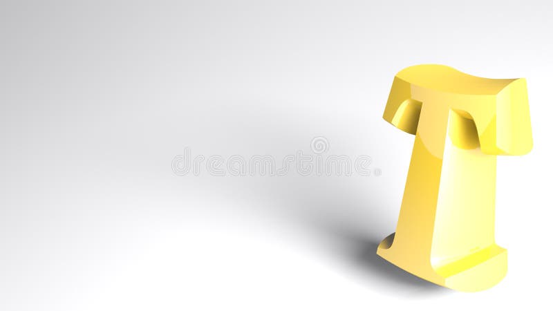 White Background with T Letter - 3D Rendering Illustration Stock ...