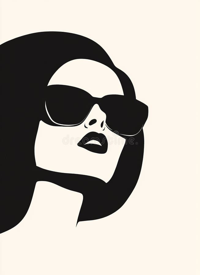 On a White Background, a Tattoo Illustration Showing Two Faces. Stock ...