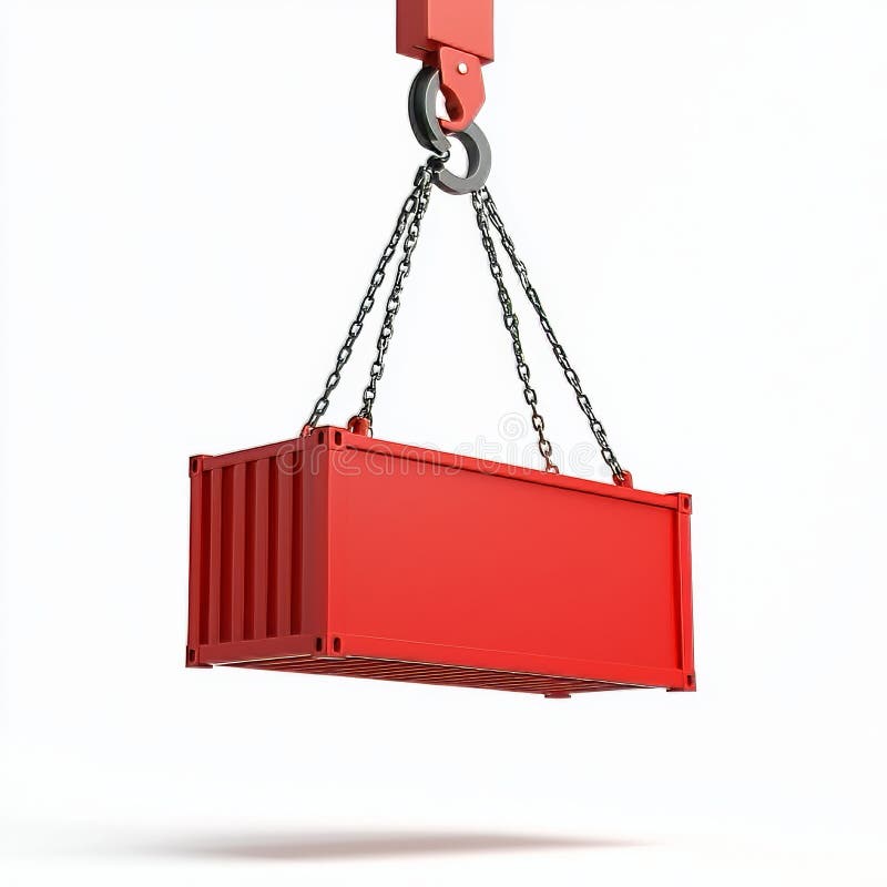 On a White Background, There is a Red Container with a Hook Stock ...
