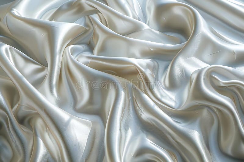 White Background, Top View of a Shiny Silver Sheet with Soft ...