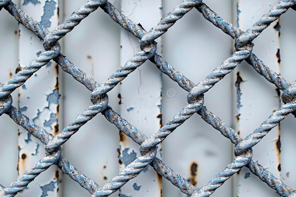 White Background, Top View of Wire Mesh Fence Texture, Seamless Pattern ...
