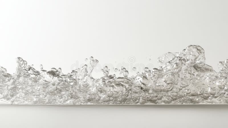 On a White Background, a Transparent Wave of Fresh Water is Visible ...
