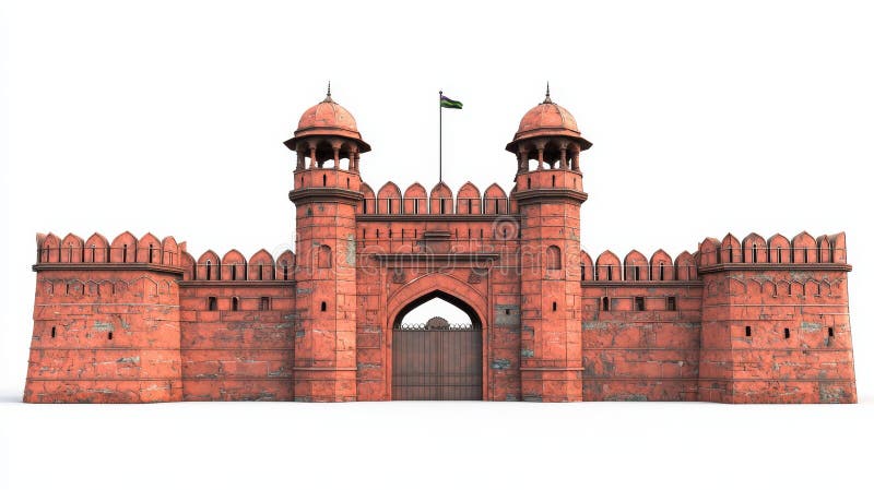 Red Fort Delhi India Isolated White Background Stock Photos - Free ...