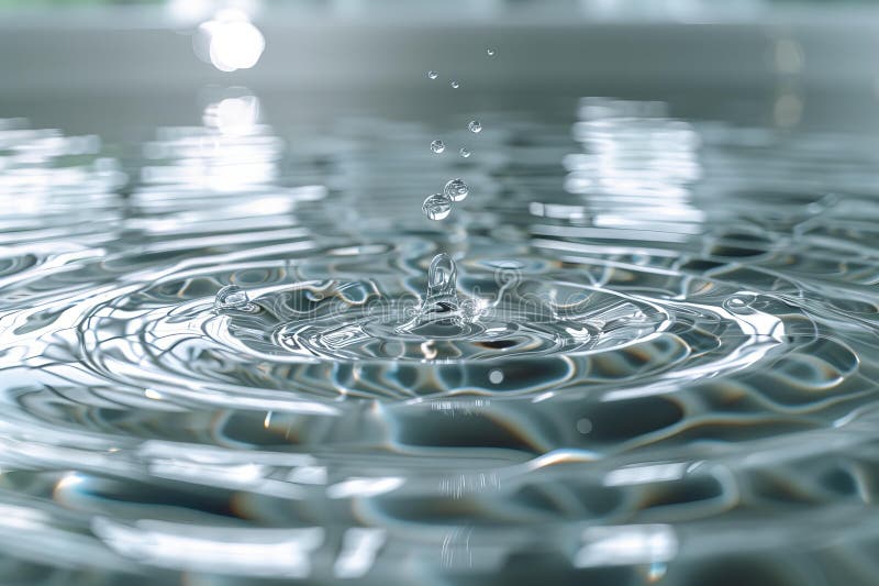 White Background with Water Ripples and Circles, Creating an Abstract ...