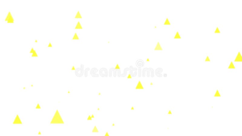 White Background with Yellow Triangles Flying Towards the Camera. Stock ...