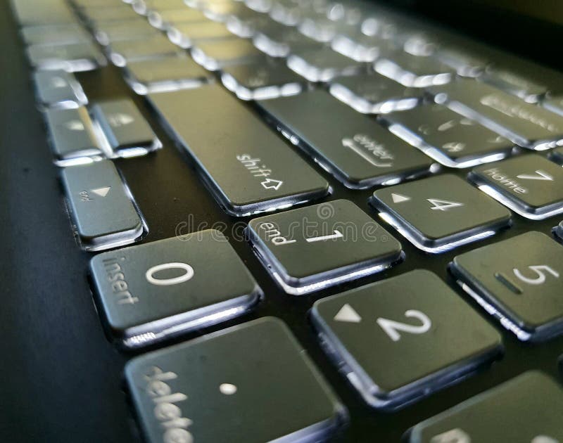 White Backlit Keyboard from Laptop Stock Photo - Image of multimedia ...