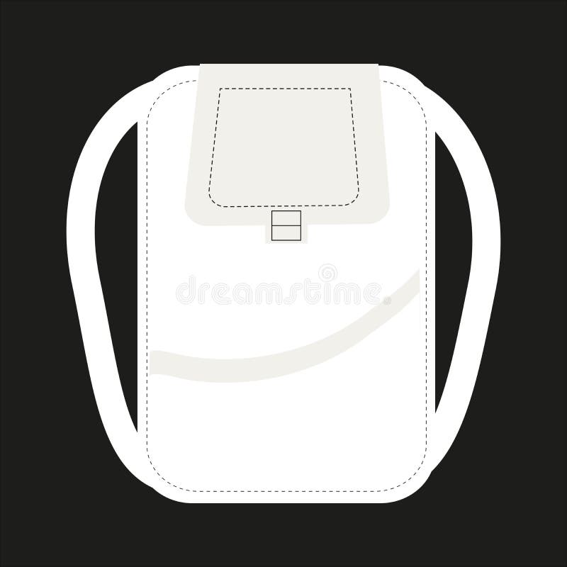 White Backpack in Glossy Style on Black Background Stock Vector ...