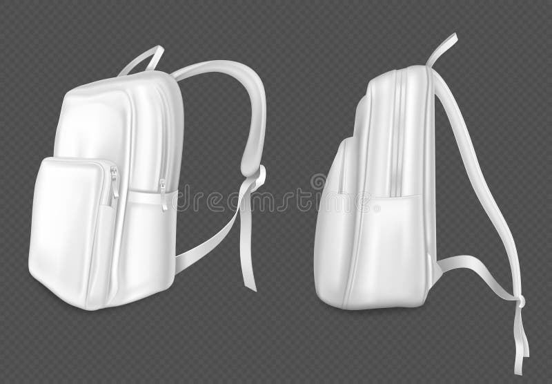 White backpack mockup stock vector. Illustration of shadow - 319361290