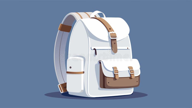 White Backpack Mockup with Drawstring, Pocket and Zipper Side View ...
