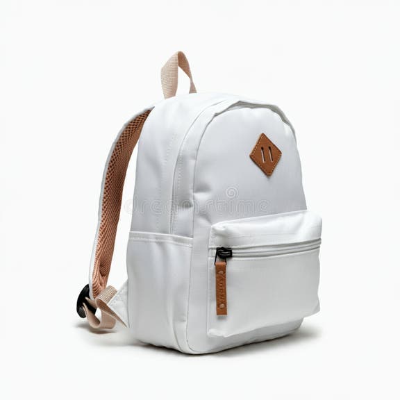 White Backpack with a Simple, Sleek Design. Features a Large Main ...