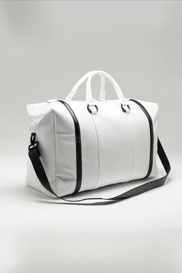 A White Bag with a Black Strap is on a White Background. Generative AI ...