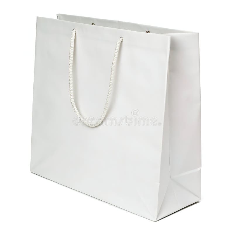 White Bag Mockup Isolated on White Background Stock Illustration ...
