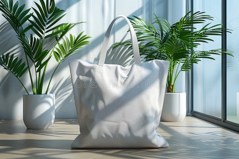 White Bag Sun Light Beautiful Shadows. Ai Generated Stock Photo - Image ...