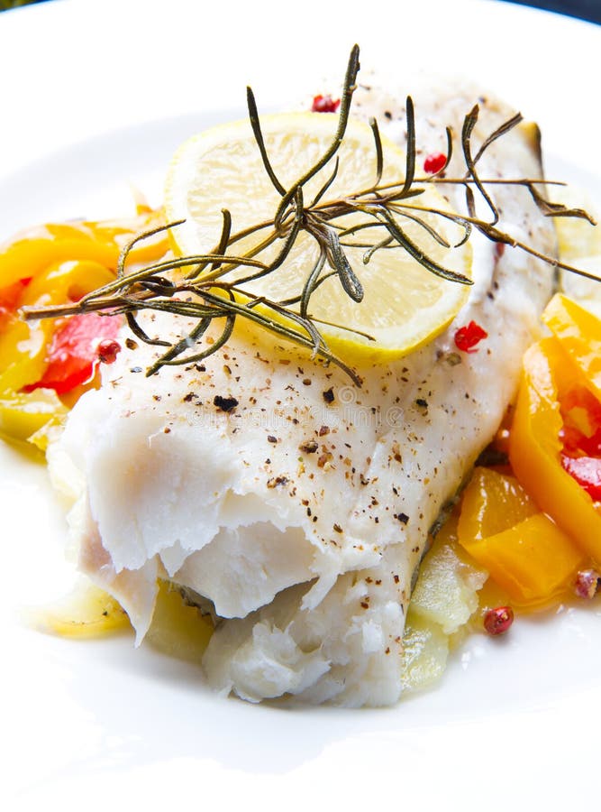 White baked cod stock image. Image of meal, delicious - 63368109