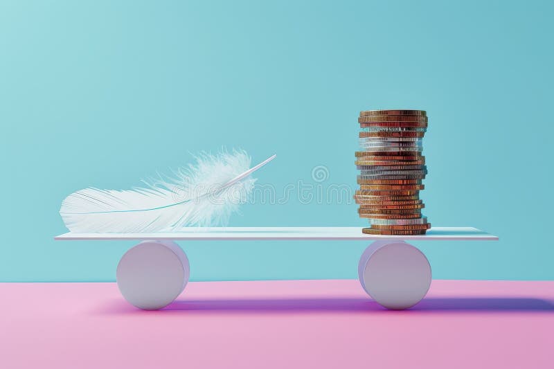 A White Balance Scale with a Feather on One Side with Generative AI ...