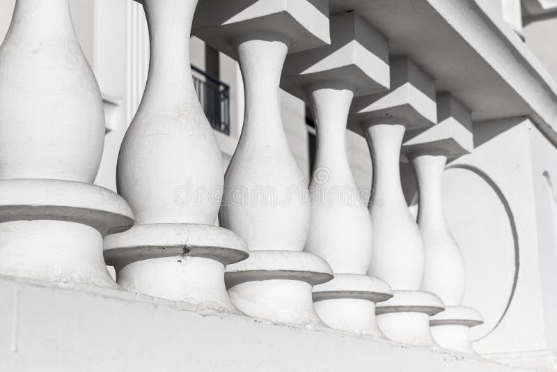 White Balcony Balusters. Classical Architecture Stock Image - Image of ...